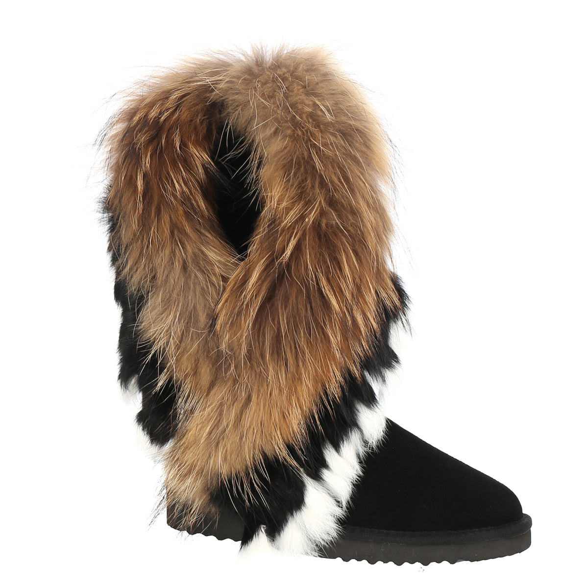 OB8018 Black/Natur OOG Damen Leder Boots – OOG Fashion Lifestyle